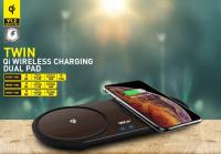 China Twin Station Universal Qi Wireless Charging Pad Fast Charge for sale