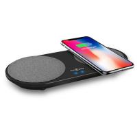 China PU Fabric Texture 12V 4A Qi Wireless Charger Pad 15W Fast Charger for sale