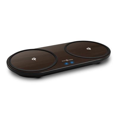 China PC Dual Wood 12 Volt Wireless Charging Pad Qi Free Position for sale
