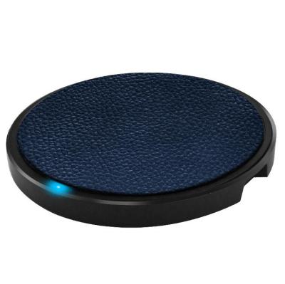 China Fast Qi 10W 12V wireless charger Pad Leather Surface for sale