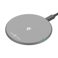 China Ultra Slim 10W 5W Qi Wireless Charging Pad Smartphone Grey Fast for sale