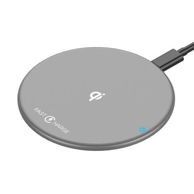 China Ultra Slim 10W 5W Qi Wireless Charging Pad Smartphone Grey Fast for sale
