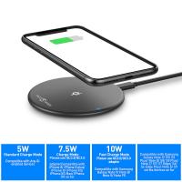 China ABS 7mm 3 Coils Qi Wirelss Charging Pad , 10W Wireless Charging Phone Pad White for sale