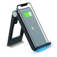 China Type C 110KHz Adjustable Qi Wireless Charger Foldable 9218 2 Coils for sale