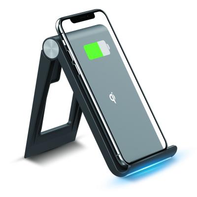 China Type C 110KHz Adjustable Qi Wireless Charger Foldable 9218 2 Coils for sale