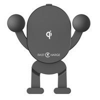 China Mini Car Mount Qi Wireless Charger 360 Rotating Adjustable Qi Wireless Car Charger for sale