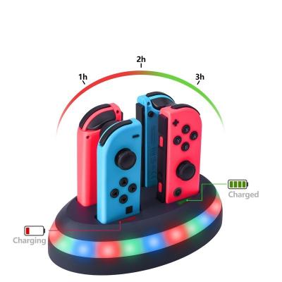 China LED Indication Nintendo Switch Gaming Accessories 4 In 1 Charging Dock Lamppost for sale