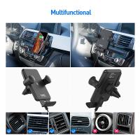 China ABS 10W Car Mount Qi Wireless Charger FCC With Air Vent Clip for sale