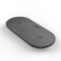 China TEXTILE Dual Phone Qi Wireless Charging Pad 10W 7.5W 5W for sale