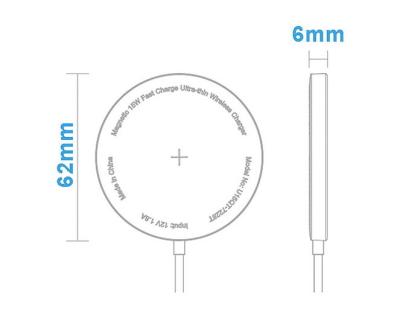 China Magnetic Wireless Charger, 15W, Compatible with iPhone 12, Super Thin, MFM Charging,Fast Wireless charger for sale