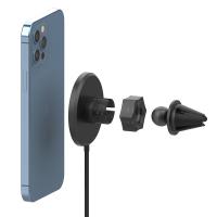 China Magnetic 15W Car Mount Qi Wireless Charger With Various Air Vent Clip for sale