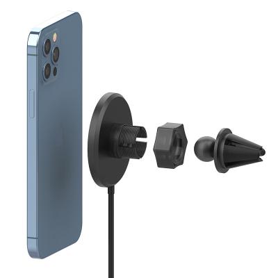 China Magnetic 15W Car Mount Qi Wireless Charger With Various Air Vent Clip for sale