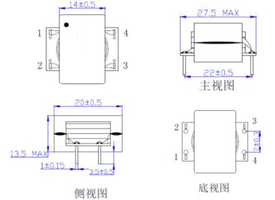 China Customized ER20 Planar Power 220V To 12V Transformer for sale