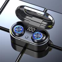 China LED Digital Display 8mm BT5.0 Stereo Wireless Earphones Low Latency 300mAh for sale