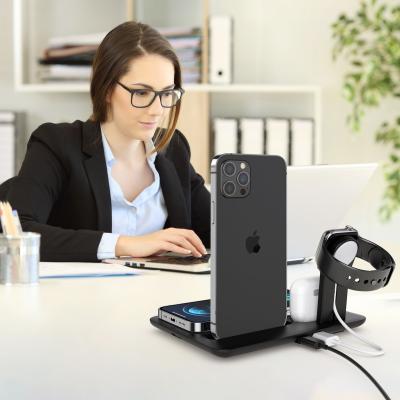 China QC3.0 Phone And Computer Accessories 15W 4 In 1 Wireless Charging Station for sale