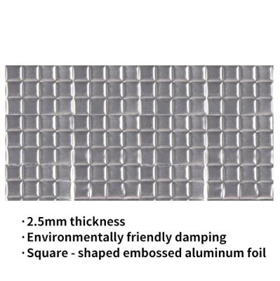China 2.5mm Square Embossed Automotive Vibration Damping Pads with Aluminum Foil Surface for Noise Reduction for sale
