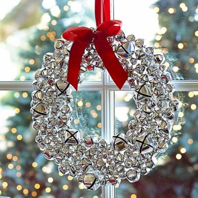 China DIY Jingle Bell Wreath Kit 50mm Bells 30cm Frame for Holiday Decor for sale