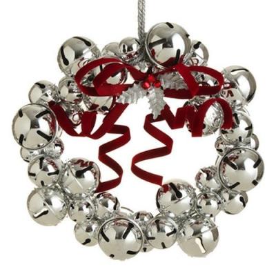 China Jingle Bell Wreath Tutorial DIY Christmas Decoration Kit 12 Inch for sale