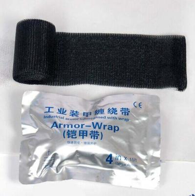 China Industrial Armor Intertwined Wrap Tape White Black Color Armoring 50mm x 10m for sale