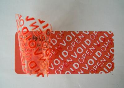 China VOID Open Transfer Seal Label Tamper-Evident Security Sticker 25x15mm for sale