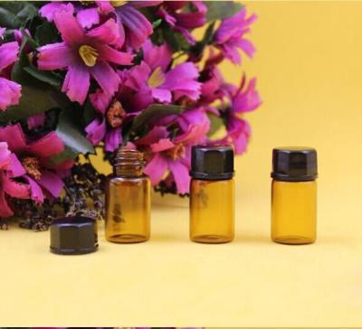 China 2ml Brown Small Oil Bottle for Sample Tester Essential Oil Glass Vial for sale