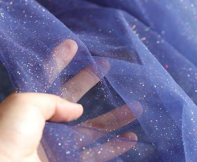 China Polyester Gauze Mesh Fabric Lace Grenadine Cloth 150cm Width Sparkling for sale