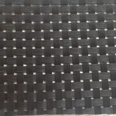 China Black Textilene PVC Coated Woven Mesh Fabric 61 Inch 8x8 Wire Count for sale