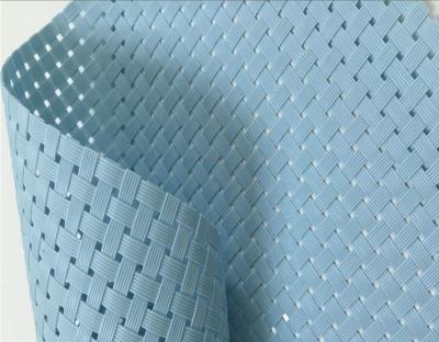 China Textilene Solar Screen Fabric 8x8 Woven Mesh Light Blue Sun Shade Roll for sale