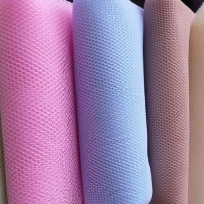 China 50D Terylene 30A Hexagonal Mosquito Netting Fabric White Pink Blue for sale