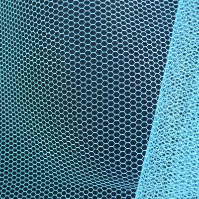 China 50D 30A 100% Polyester Hexagonal Mesh Mosquito Netting Fabric White Pink Blue for sale