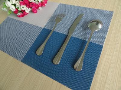 China Reversible Textilene Grass Cloth Placemats Blue 12x18 Inch Durable Cup Coasters for sale