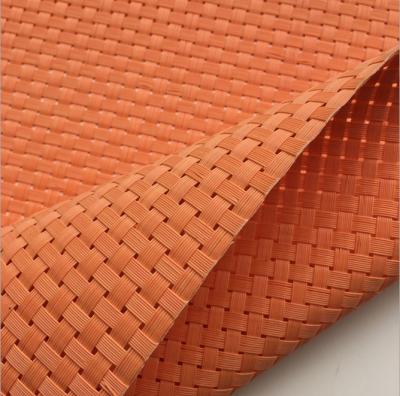 China Textilene Outdoor Furniture Weave Mesh UV Fabric 8x8 Wires Woven Orange 780gsm for sale