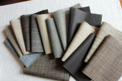 China Textilene 4x4 Woven Rattan Linen Mesh Fabric 300D UV Resistant Outdoor Shade Cloth for sale