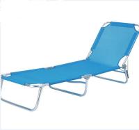 China Textilene Reclining Folding Sun Lounger 150kg Capacity 188cm Length Garden Beach Camping Chair for sale