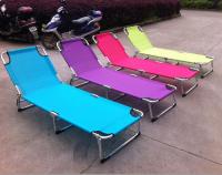 China Textilene Reclining Folding Sun Lounger 150kg Capacity 188cm Length Garden Beach Camping Chair for sale