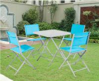 China Outdoor Textilene Mesh Folding Armless Chair and Table Set Garden Furniture 2-Piece for sale
