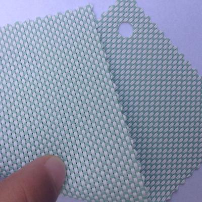 China Textilene PVC Blockout Roller Sunscreen Shade Fabric White Green 98% UV Block for sale