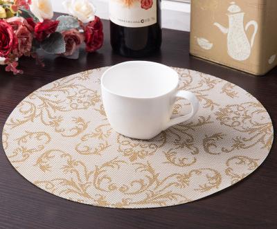 China Jacquard Weave Textilene Coaster 10cm Diameter Heat Resistant Coffee Table Mat for sale