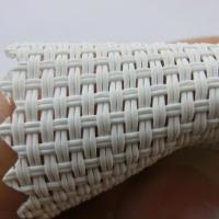 China White Outdoor Patio Furniture Mesh Fabric 2x2 Woven 580gsm PVC Polyester for sale