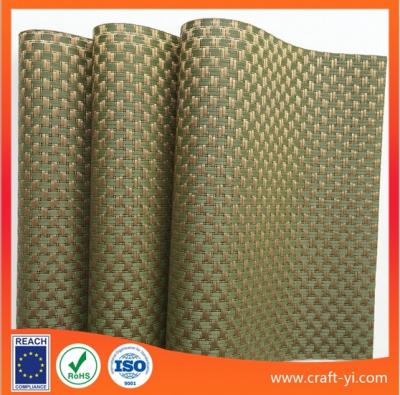 China PVC Woven Textilene Fabric Placemats Table Mats Heat Resistant Washable 30x45cm for sale