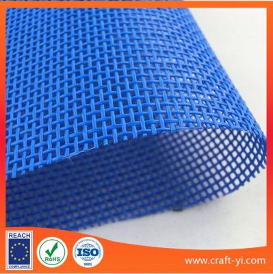 China PVC Coated Polyester Textilene Mesh Fabric 95% UV Block Outdoor Blue 2m Width for sale