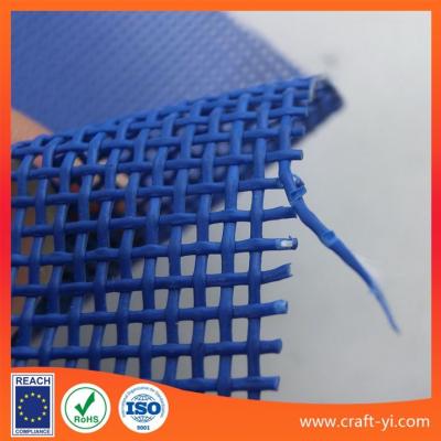 China Textilene Fabric Blue 1x1 Wire Woven Solar Screen for Outdoor Shade for sale