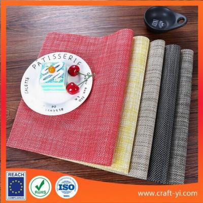 China Textilene Placemat and Coaster Dining Mat 45 x 30 cm Easy Clean Square Table Mat for sale