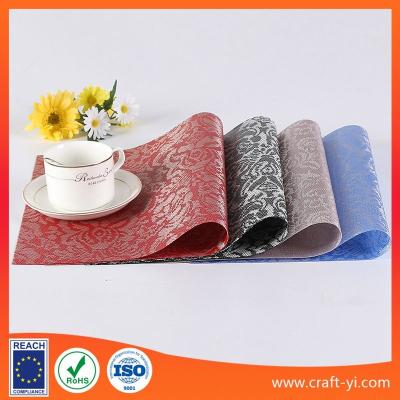 China PVC Coated Textilene Quilted Placemat 30x45cm Reusable Table Mat for Dining for sale