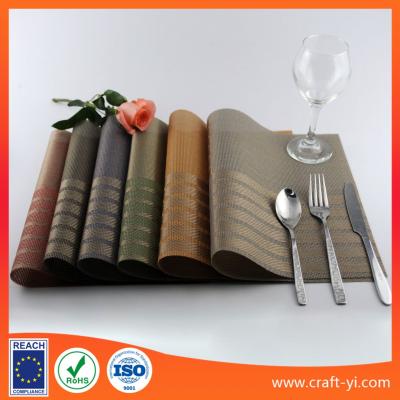 China Washable DIY Textilene Table Mat PVC Placemats 30x45cm Reusable for sale