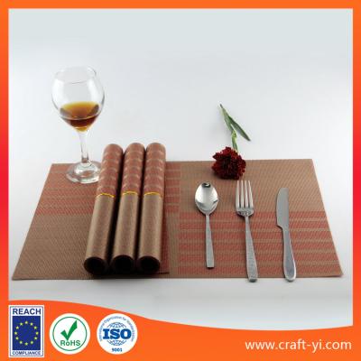 China DIY plastic dining placemats textilene table mat in square 45*30 cm for sale