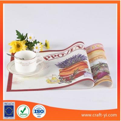 China Custom Printed Textilene Fabric Placemats and Coasters Set for Dining Table for sale