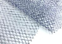 China Silver Diamond Mesh Fabric Composite Hard Mesh Fabric 130gsm 1.5-2.5m Width Christmas Decoration Fabric for sale