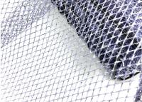 China Silver Diamond Mesh Fabric Composite Hard Mesh Fabric 130gsm 1.5-2.5m Width Christmas Decoration Fabric for sale