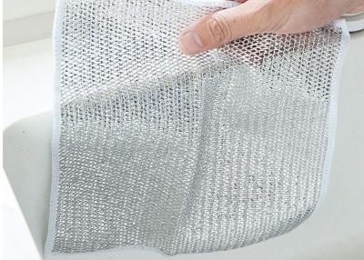 China 100% Polyester Double Mesh Cleaning Cloth Fabric 100gsm Silver Color Silk Screen Printing Mesh for sale